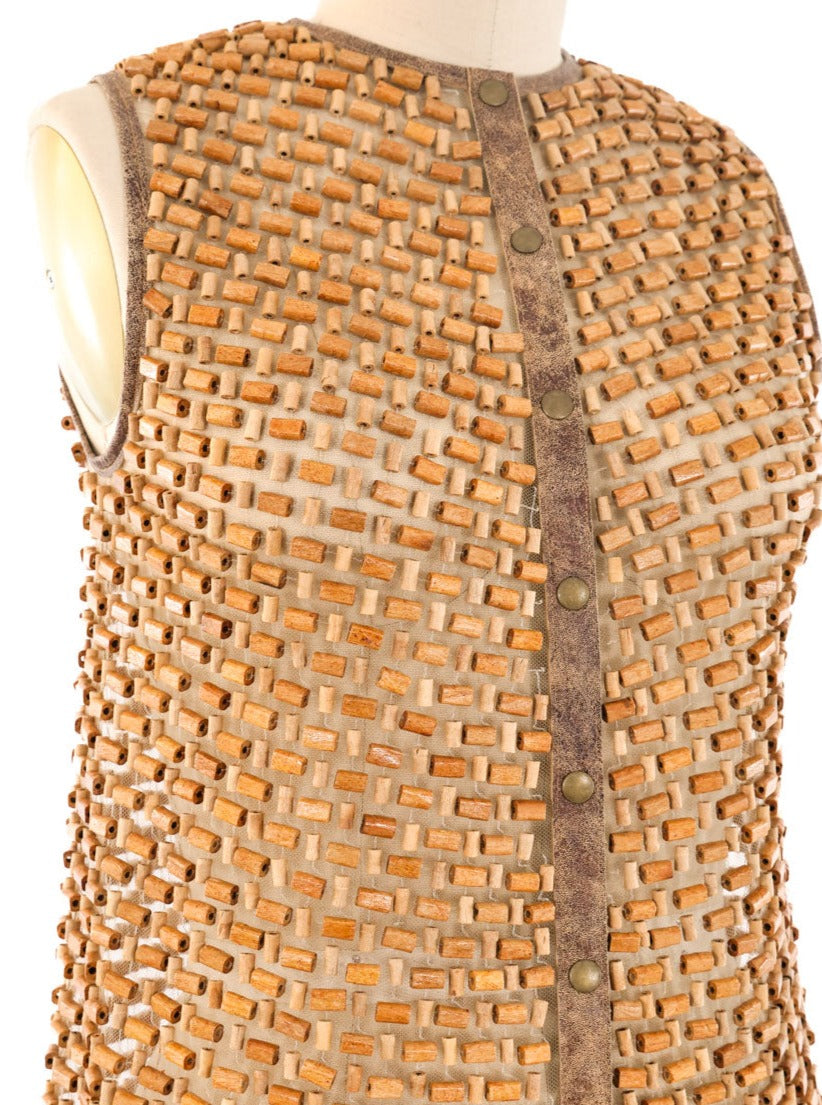 Wood Beaded Vest