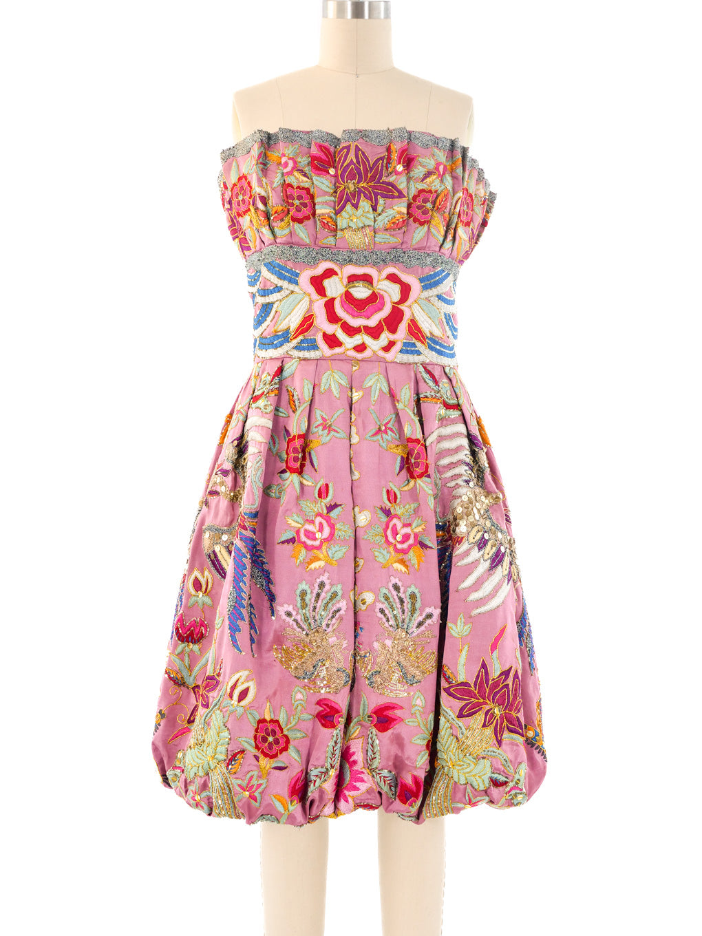 Naeem Khan Floral Embroidered Cocktail Dress