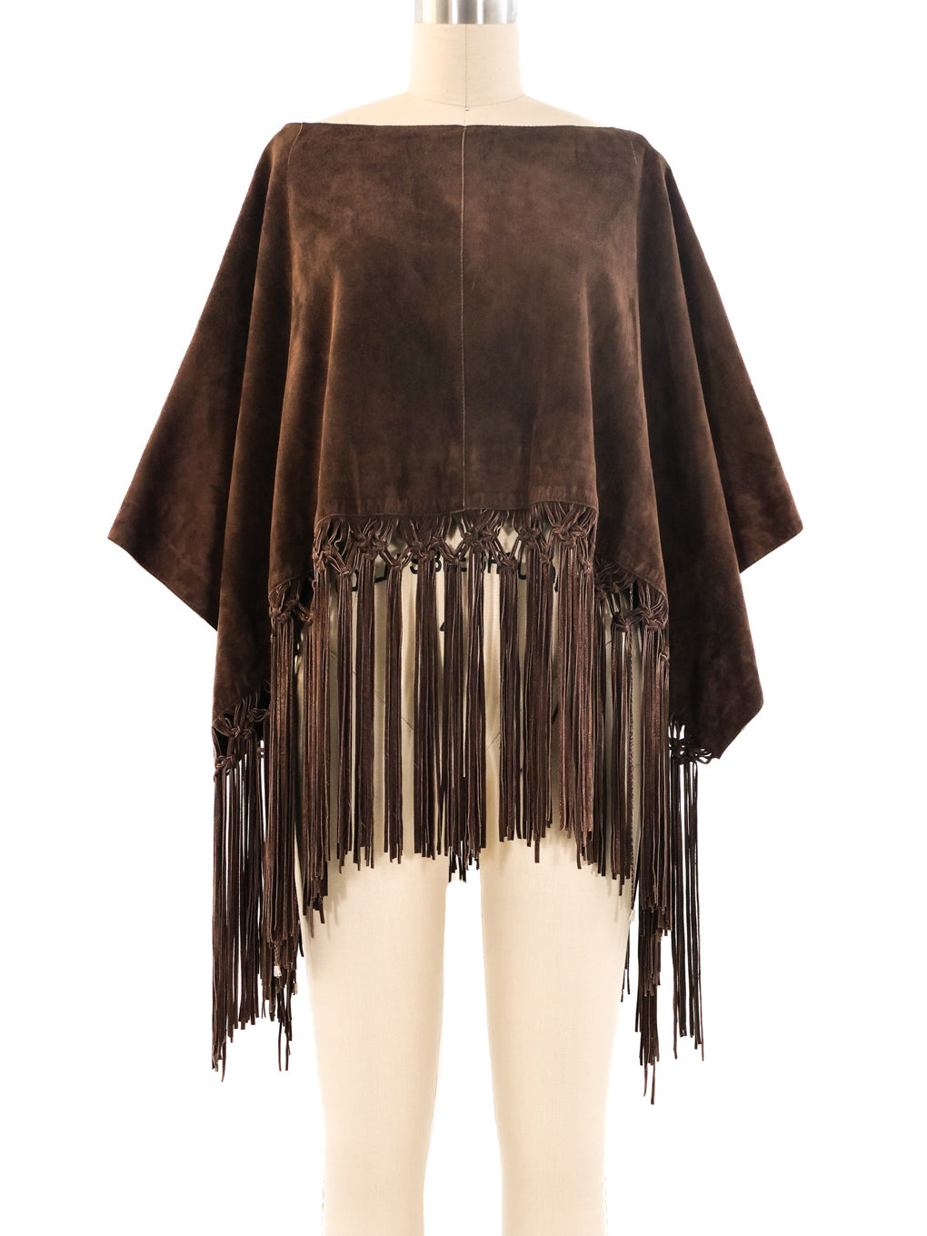 Fringed Suede Poncho