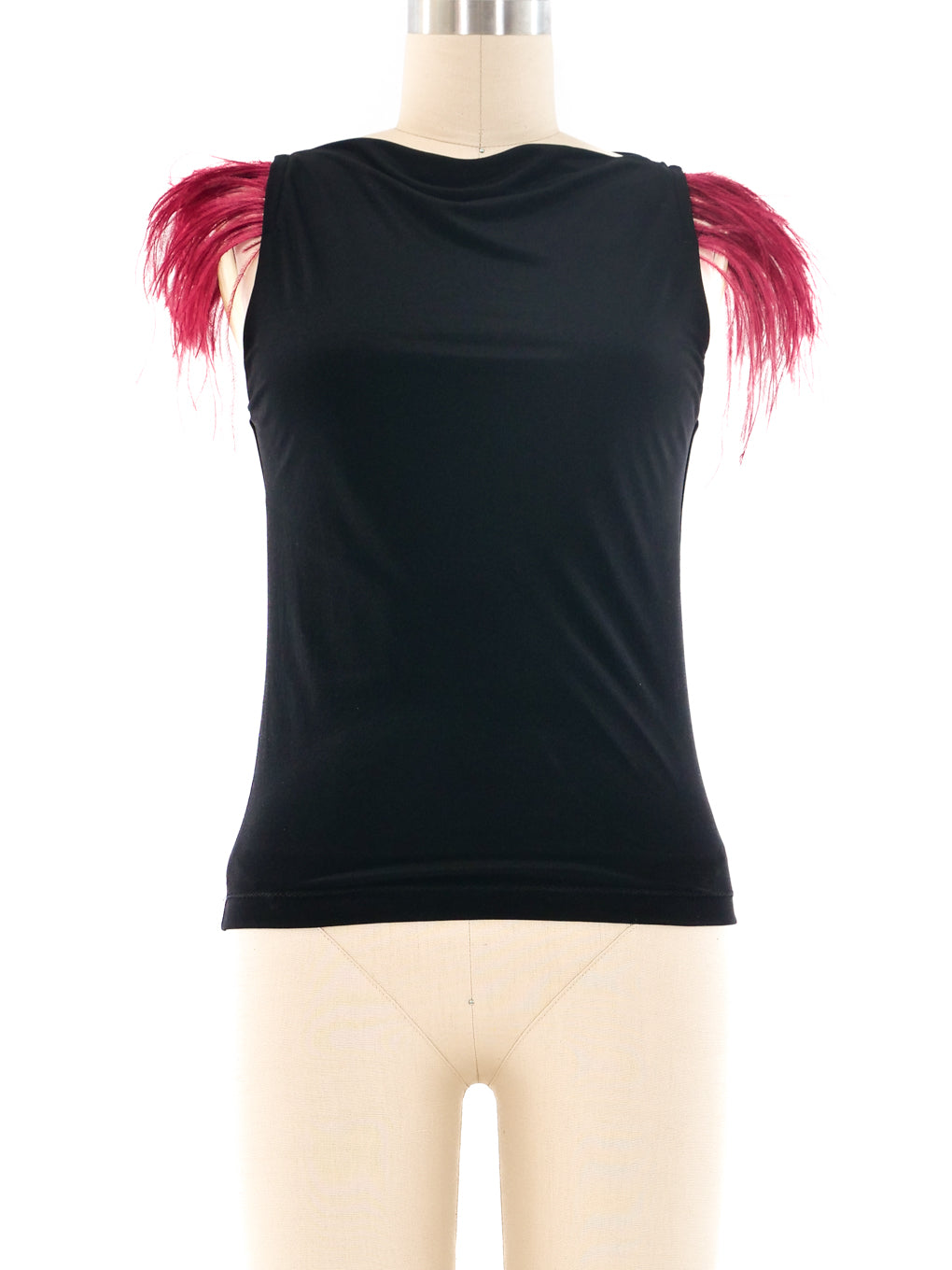 Katayone Adeli Feather Trimmed Tank