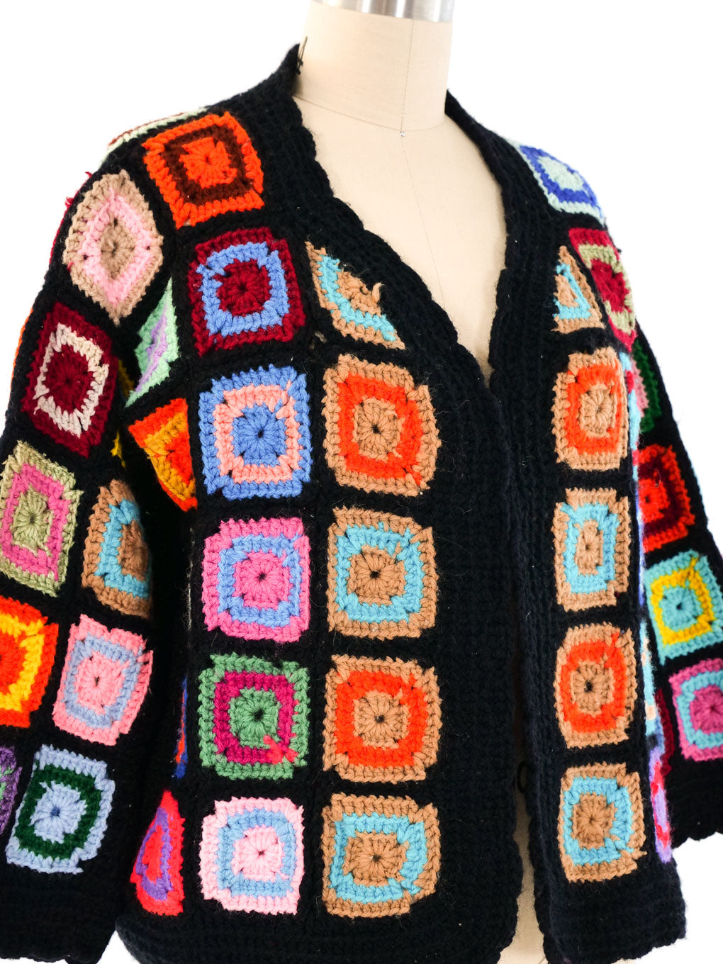 Granny Square Cropped Cardigan