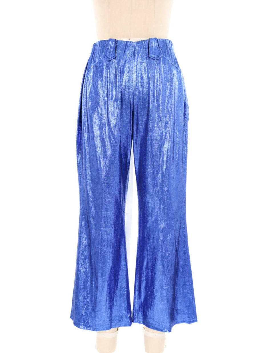 Metallic Blue Western Pants